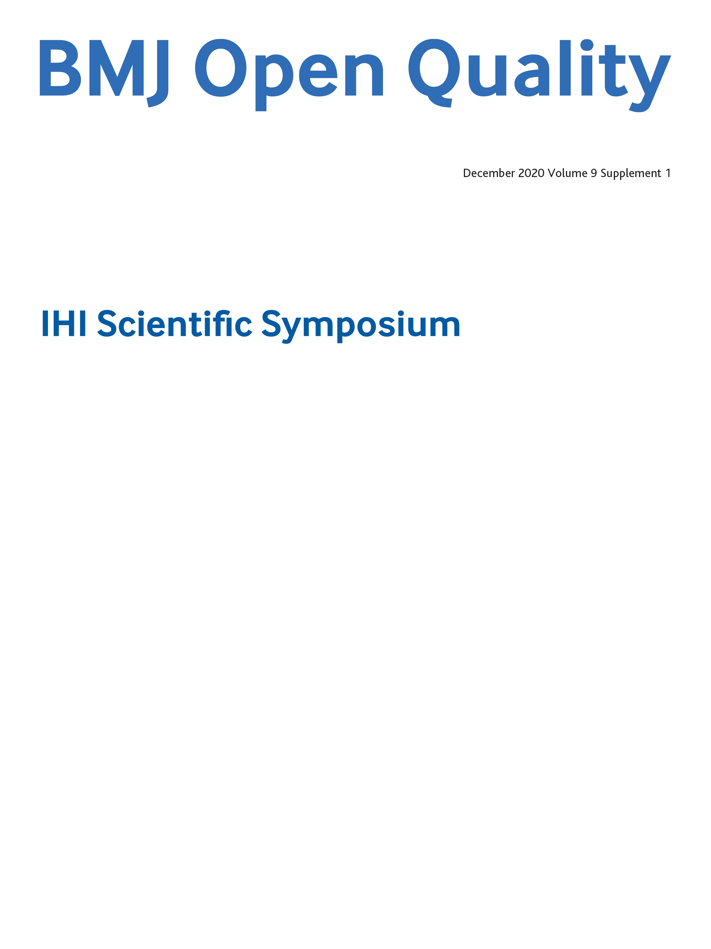 Table of contents | BMJ Open Quality